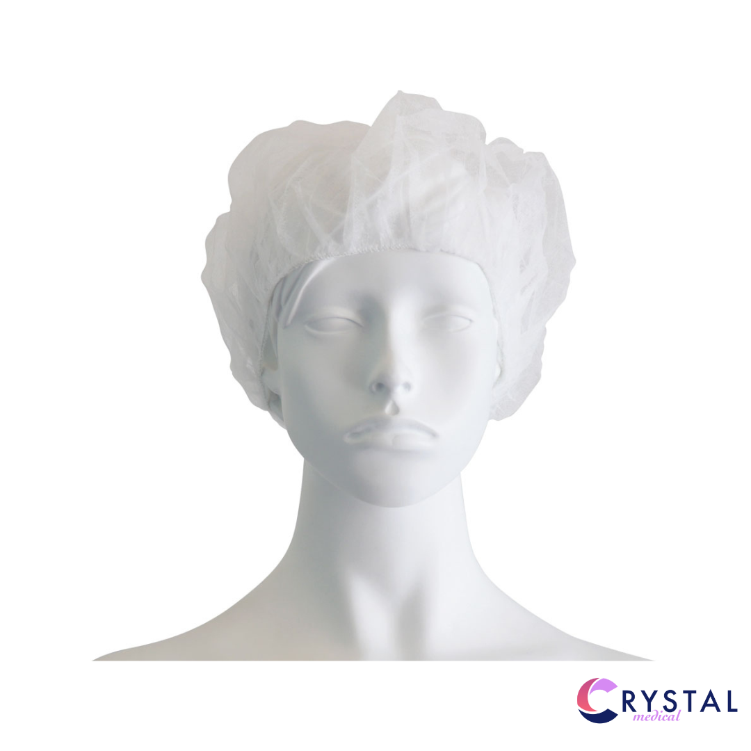 Σκούφια non woven με λάστιχο γύρω λευκή - Crystal Medical